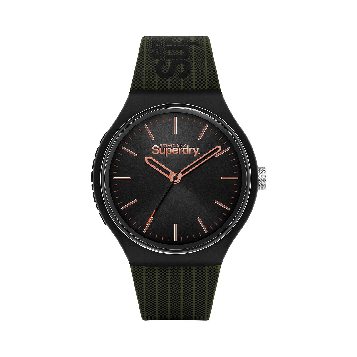 Superdry Men's Urban Herrinbone Maroon Silicone Watch